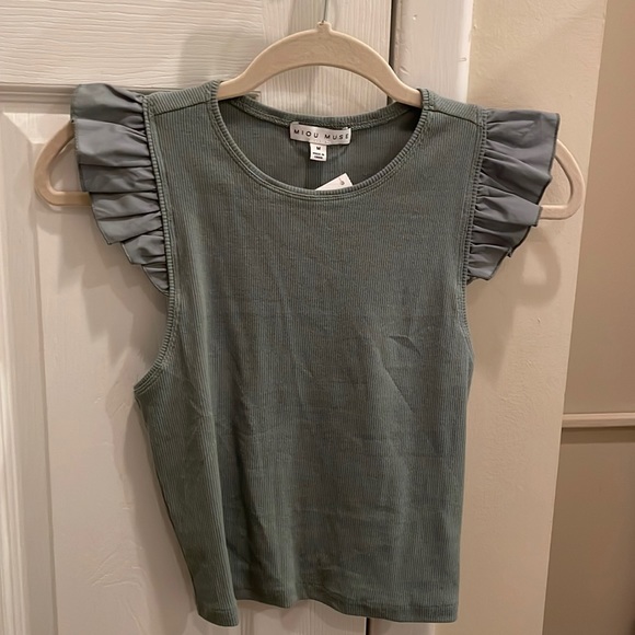 Miou Muse | Tops | Brand New Flutter Sleeve Tank | Poshmark